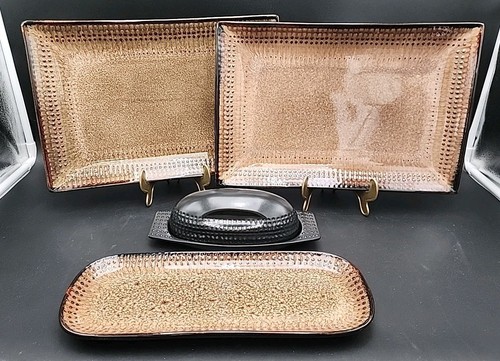 4-PFALTZGRAFF CAMBRIA BREAD TRAY, SERVING TRAYS & COVERED BUTTER DISH ...