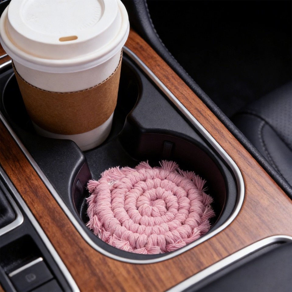 2pcs Boho Car Coasters for Cup Holders - Water Absorbent & Washable ...