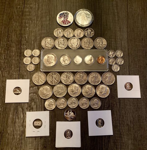 COLLECTION LOT SILVER US MINT COINS AU CIRCULATED ESTATE SALE PROOF ...