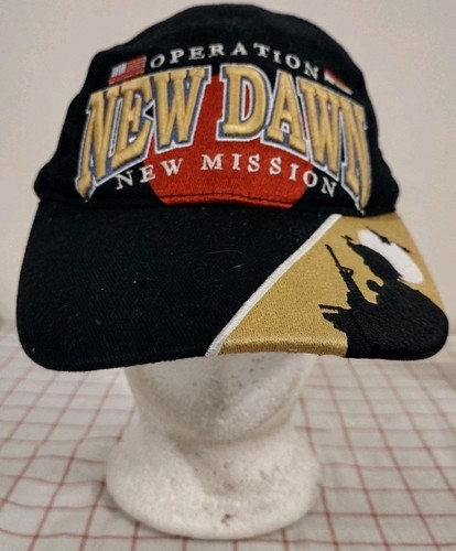 Operation New Dawn Mission Cap Hat Black Mens Adjustable Embroidered ...
