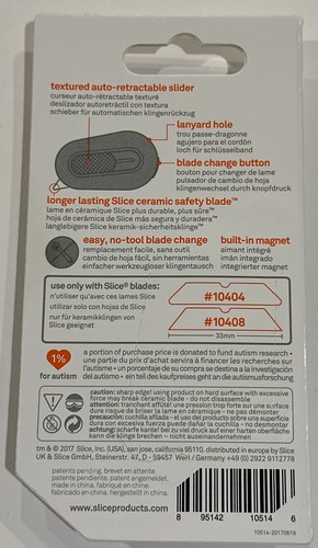 Slice 10514 Mini Cutter Ceramic Safety Blade Pocket Sized Auto ...
