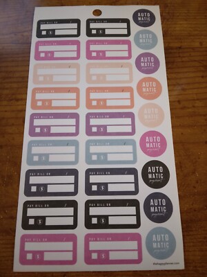 Happy Planner 18 pay bill on 9 automatic payment stickers MAMBI 273372 ...