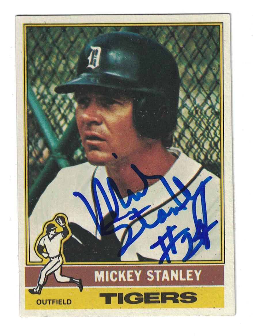 Mickey Stanley AUTOGRAPHED 1976 TOPPS BASEBALL CARD SIGNED DETROIT ...