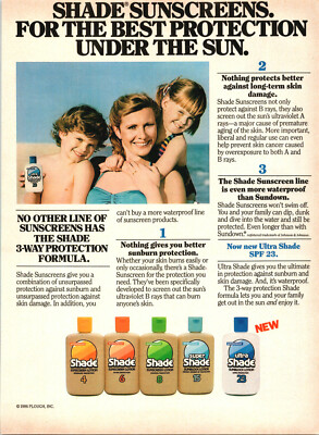Vintage 1986 Shade Sunscreen Way Protection Print Ad Advertisement | eBay