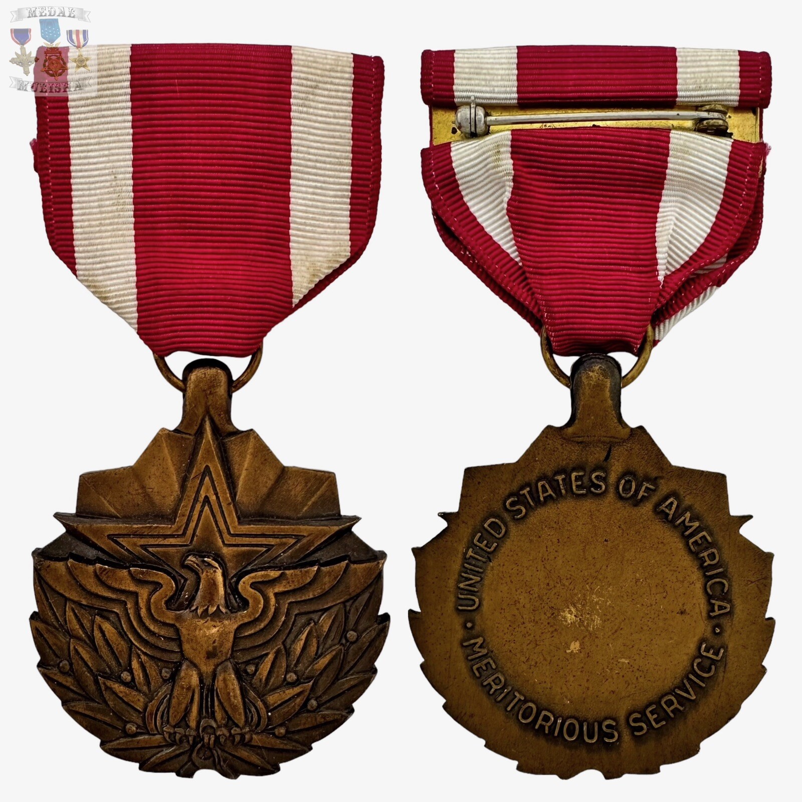 VIETNAM WAR U.S. ARMY MERITORIOUS SERVICE MEDAL W&A GI CRIMP BROOCH #1 ...