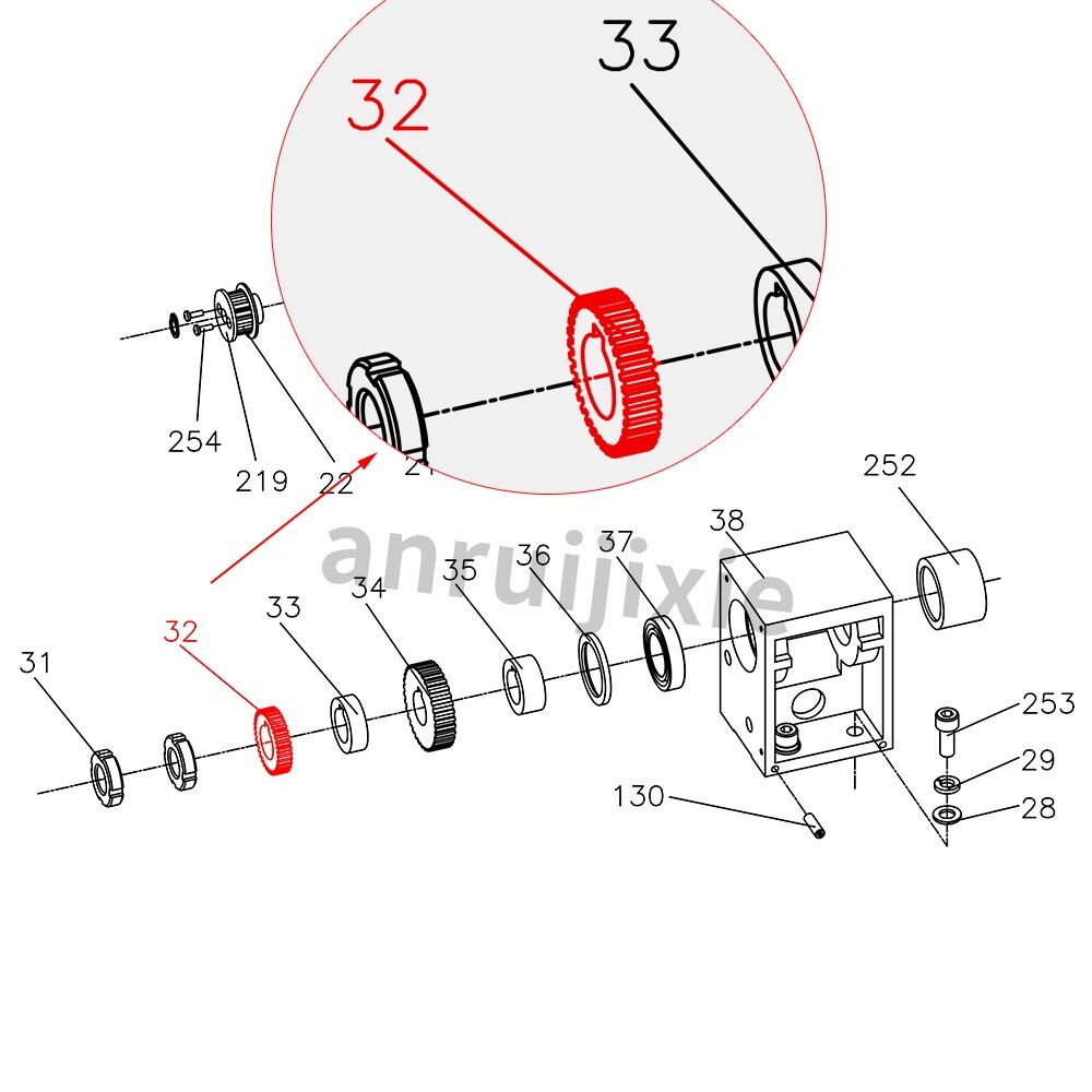 Lathe Metal Spindle Gear 36T for SIEG C1/M1/Grizzly M1015/Compact 7 ...