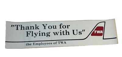 TWA TRANS WORLD AIRLINES STICKER DECAL CAR BUMPER VINTAGE ORIGINAL ...