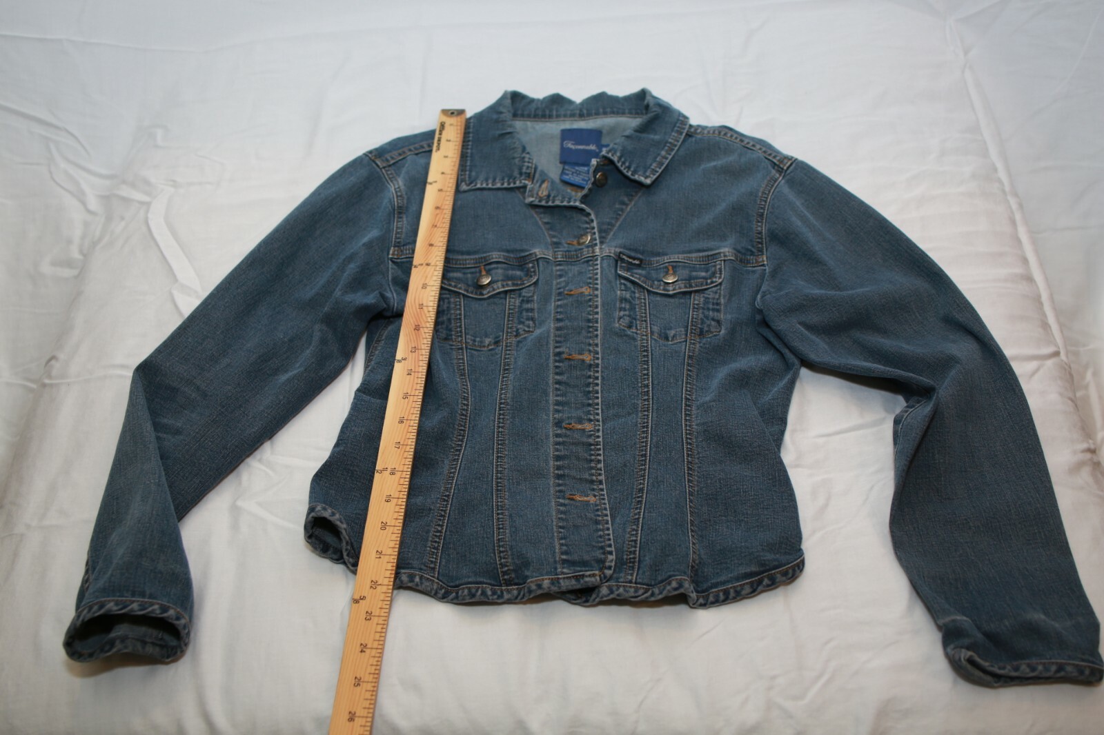 Faconnable Blue Jean Denim Jacket Button Down M -7350 | eBay