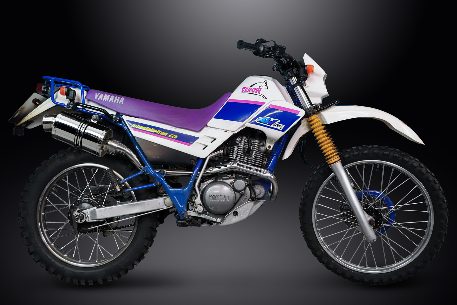 YAMAHA XT225 SEROW 1986-2007 225MM OVAL STAINLESS FULL EXHAUST SYSTEM ...