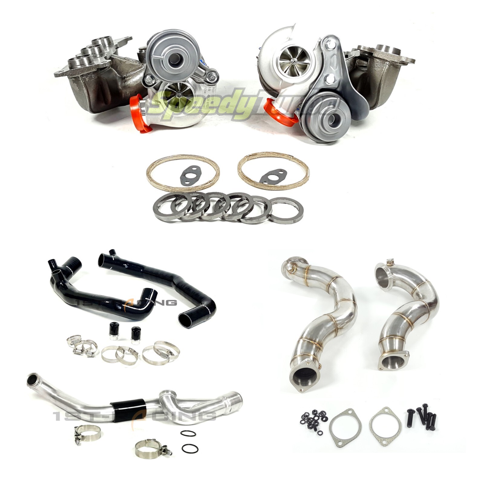 TD04 17T Turbos + inlet hose +outlet Pipe +Exhaust kits N54 335xi 3.0 ...