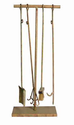 Fireplace Set Gold Fireplace Tools 4 Pieces Iron Fireplace Accessories ...