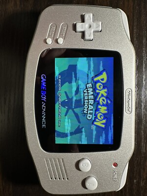 Silver Game Boy Advance GBA Console with iPS V5Backlight Backlit LCD ...