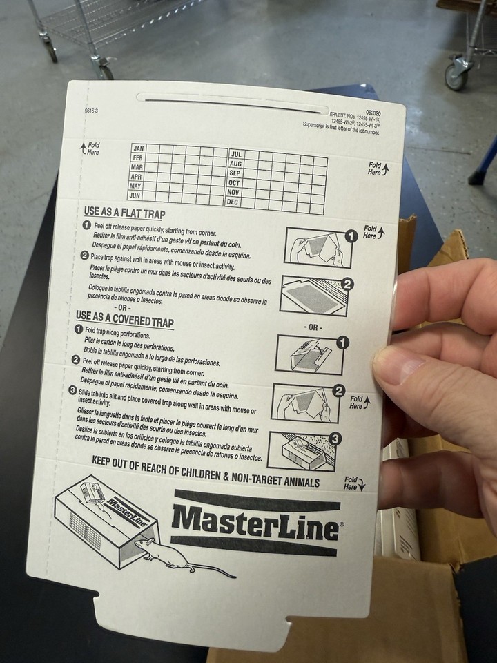 Mice Glue Traps MasterLine Pre-Baited Glue boards, Case Of 70 to Catch ...