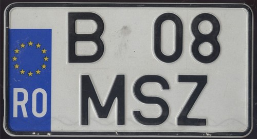 Romania RO Motorcycle Bike Scooter License Plate # B 08 / MSZ | eBay