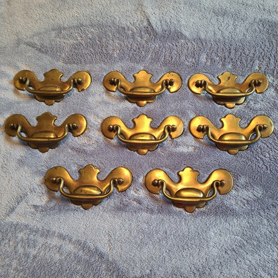 early american colonial style brass plated dresser pulls hardware 4" (8 ...