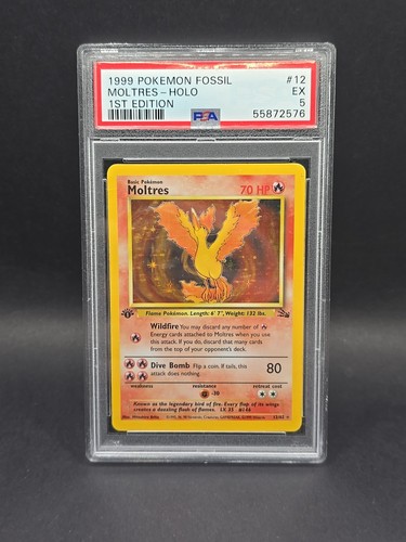 Pokemon TCG Moltres 12/62 Fossil 1st Edition Holo Vintage PSA 5 | eBay
