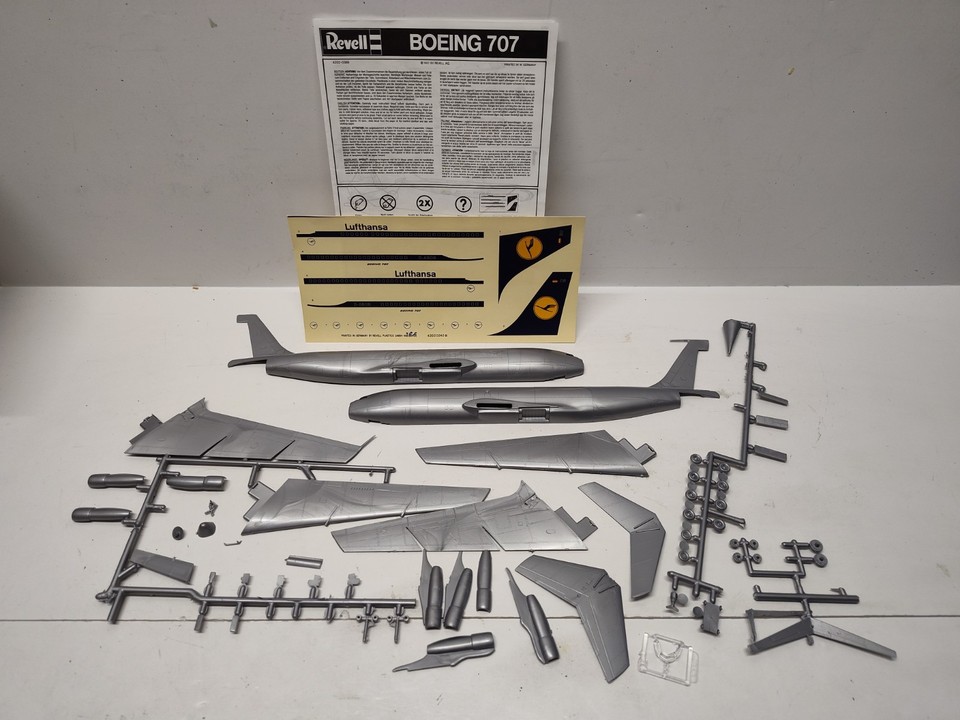 1982 Vintage REVELL Boeing 707 GERMANY LUFTHANSA Model Airplane #4202 ...