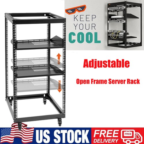 Removable Wheels 20U 4 Post Open Frame Server Rack Network Enclosure ...