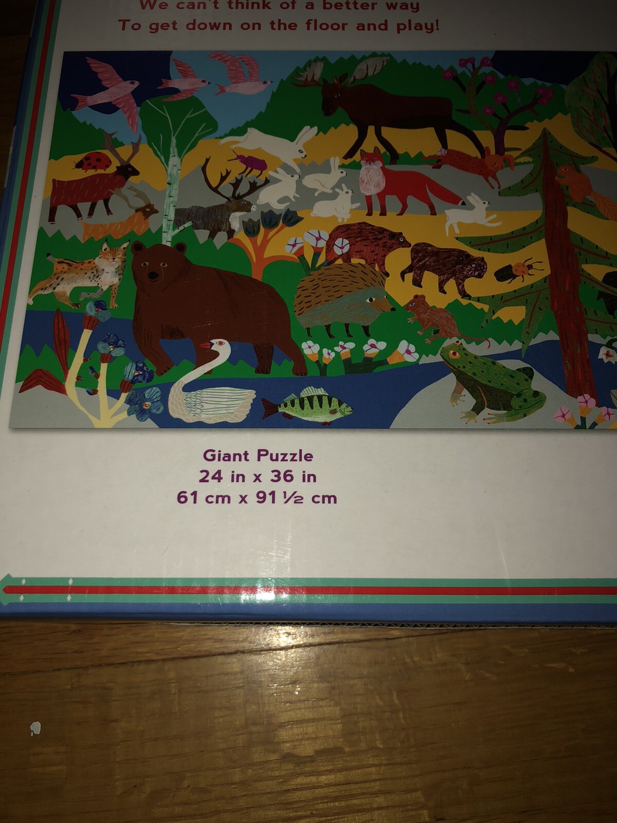 Eeboo Woodland Animals 48-Piece Giant Floor Puzzle 24”X36”. Brand New ...