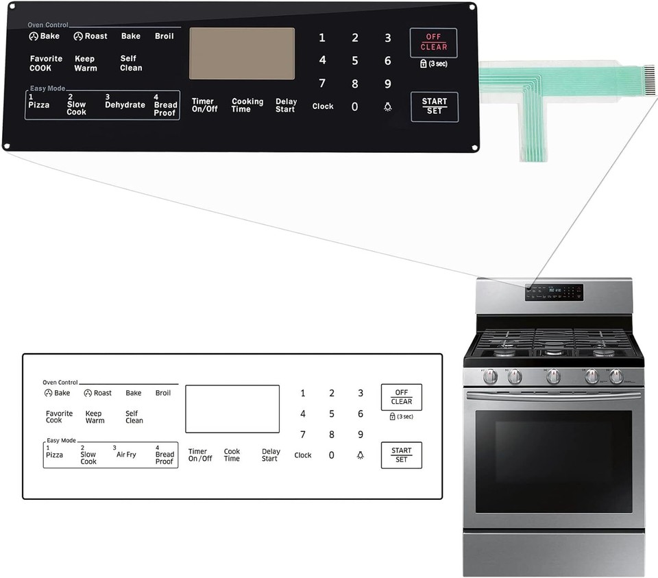 Membrane Switch Touchpad Overlay Fits for Samsung Range Oven DG34 ...