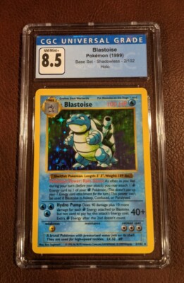 Graded Pokemon Base Set 2/102 Shadowless Blastoise CGC 8.5 Near Mint ...