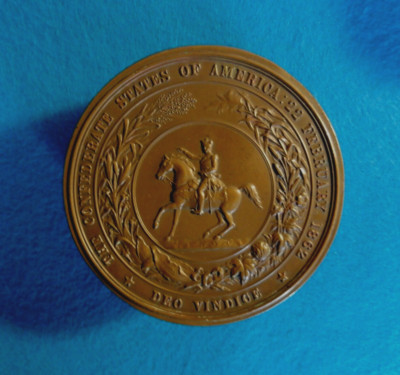 1873 Original Confederate Seal Copper 3-Inch Electrotype Shell, Mounted ...