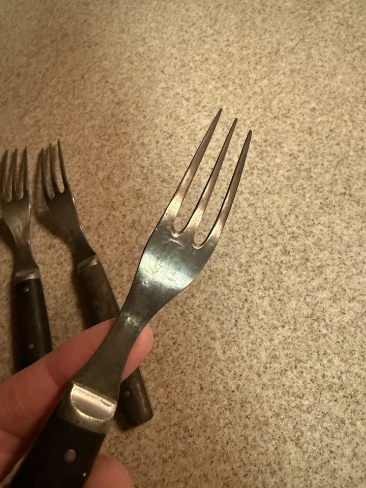 Goodell Co. Antique Civil War Era Dinner Forks & Knifes wood Handle Set ...