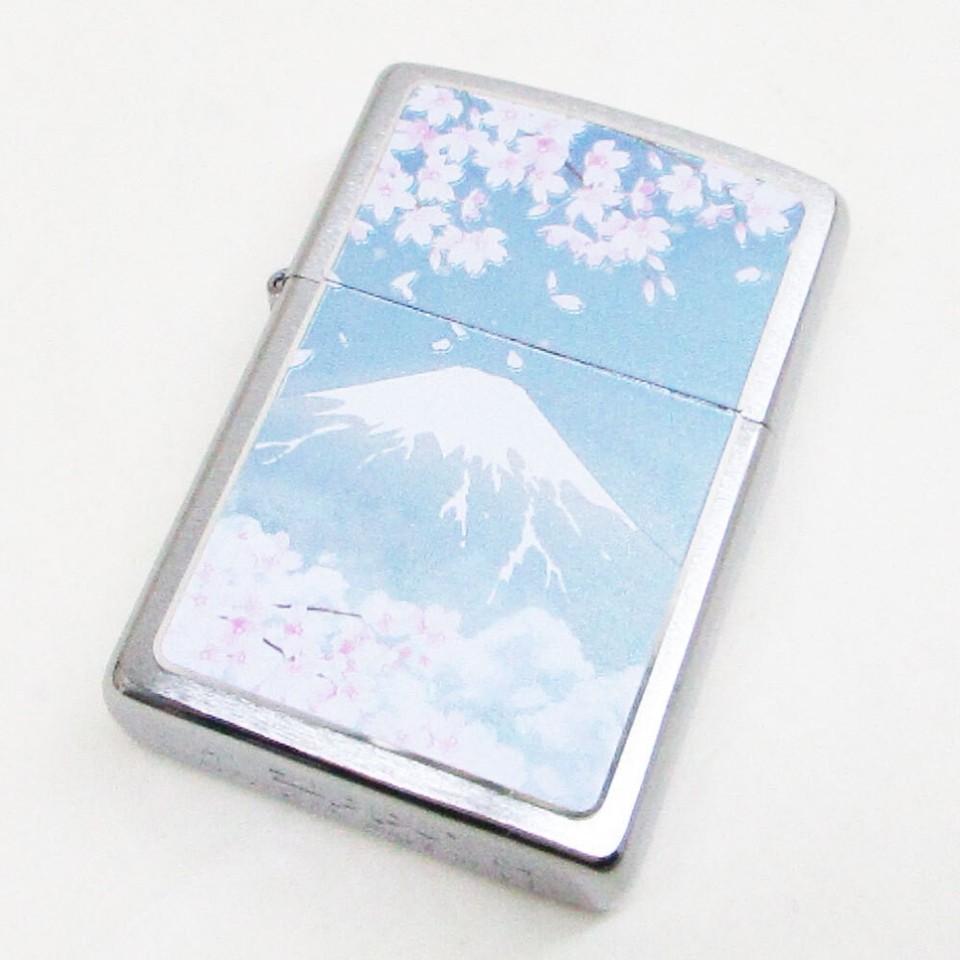 ZIPPO oil Lighter USA ZIPPO Japanese pattern series Fuji and cherry ...
