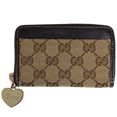 GUCCI GG pattern Coin Purse Heart Motif Coin Pocket Key Holder Coin ...