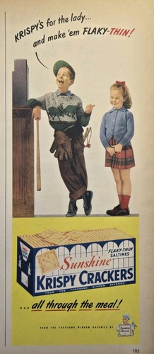 Sunshine Saltines Crackers Boy and Girl Baseball Slingshot Vintage ...