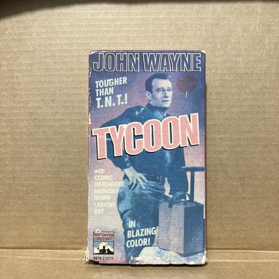 John Wayne Tycoon VHS CEL Home Video PAL Card Slipcase Anthony Quinn ...