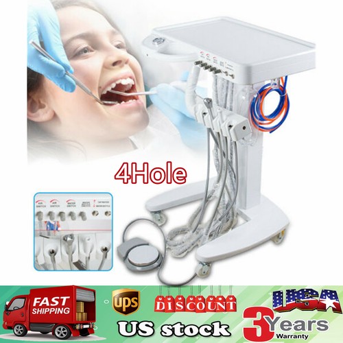 Mobile Dental Delivery Unit System Cart Treatment Compressor 4-Hole ...