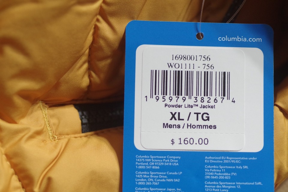 Men’s Columbia Omni Heat Thermal Reflective Jacket yellow Size XL, With ...