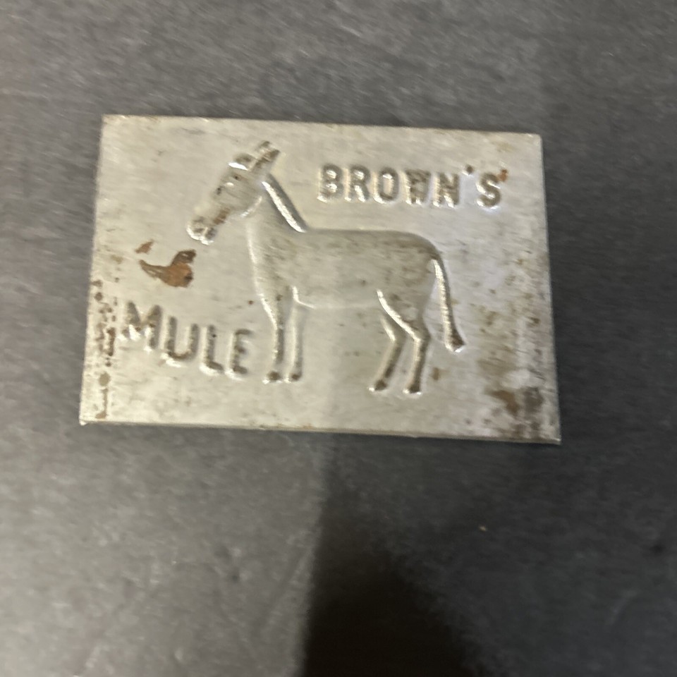 Vintage Tobacco Tin Stamp Mold BROWN'S MULE CHEWING TOBACCO | eBay