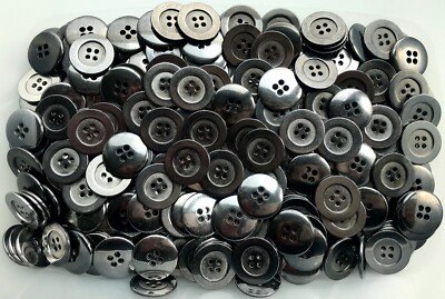 Buttons 20mm 32L Dark Silver Polished Metal 4 Hole Industrial Craft ...