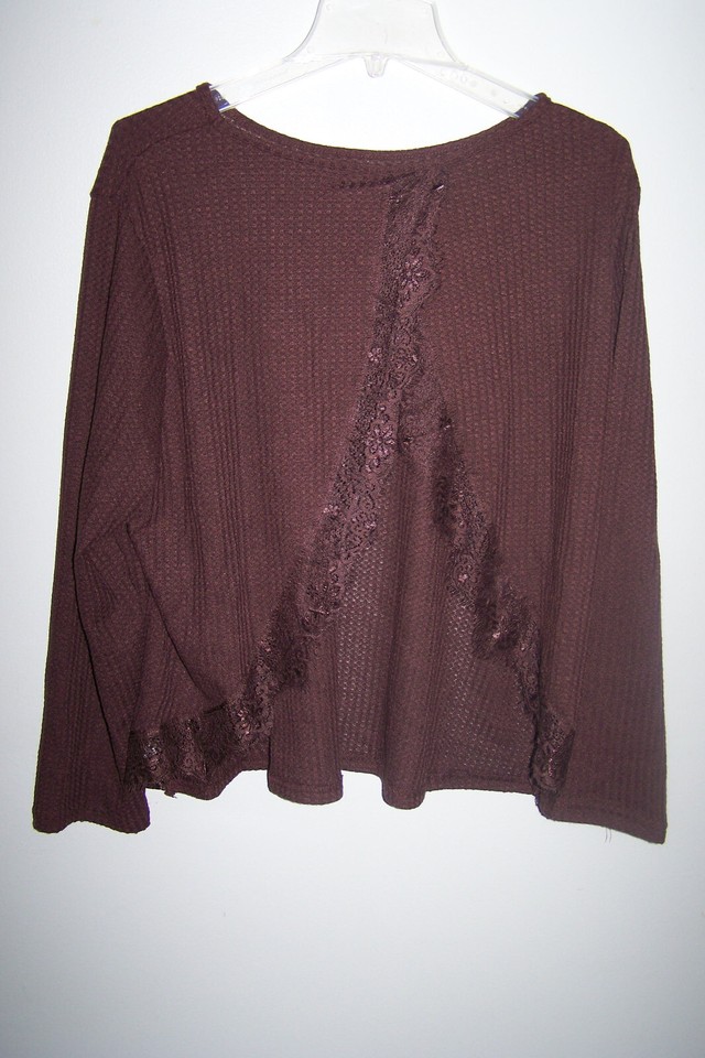 Shein Curve Womens Open Back Sweater SZ 2XL Brown Lightweight | eBay