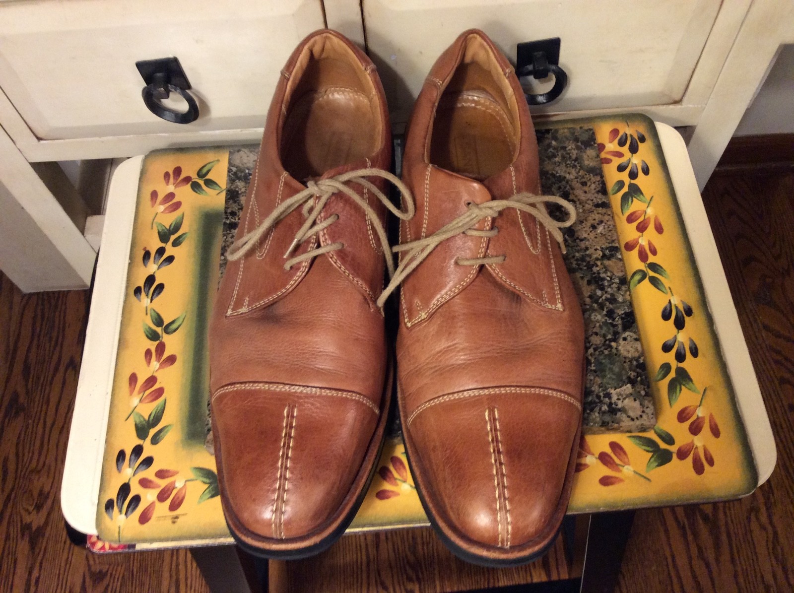 Sandro Moscoloni Men's Brown Leather Lace Up Oxford Dress Shoes 105 ...