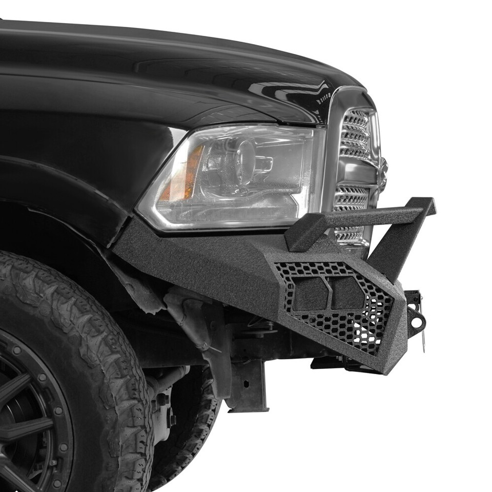 Texture Black Steel Front +Rear Bumpers w/Grill Guard Fit Dodge Ram ...