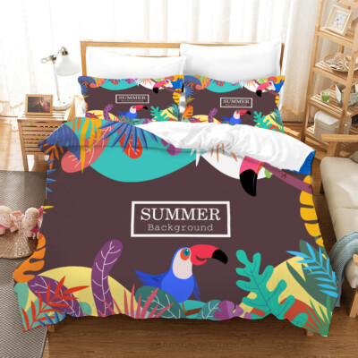 Palm Leaves Toucan/Cartoon/Kids/Doona Cover/Double-sided Pillowcase ...