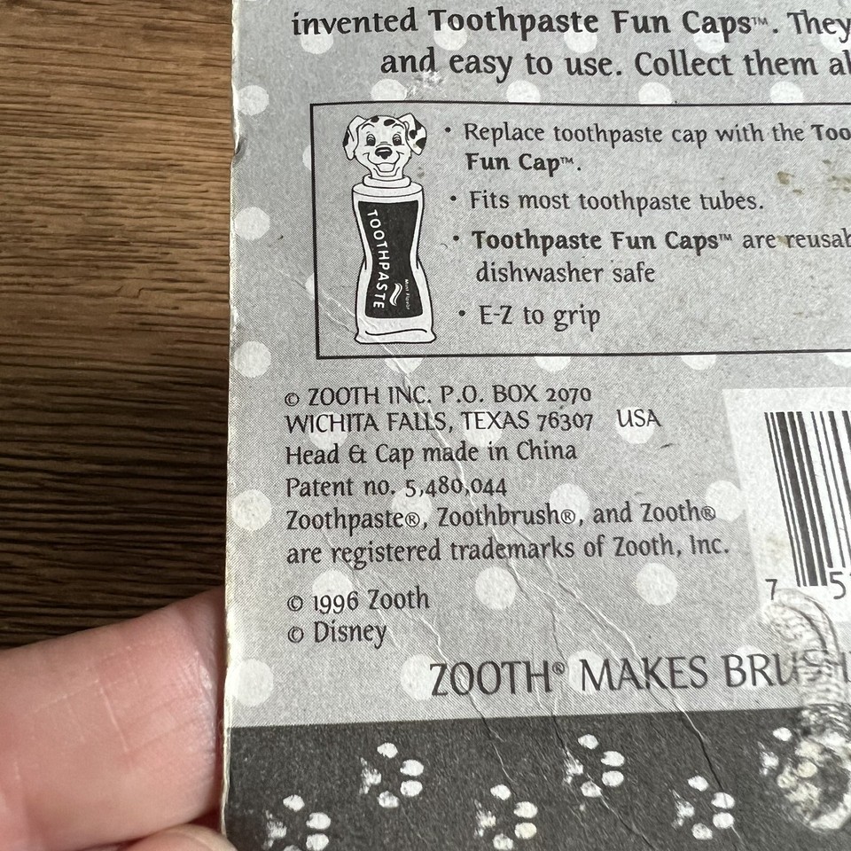NOS vintage 101 Dalmatians Toothpaste Fun Cap Rare Disney Collectible ...