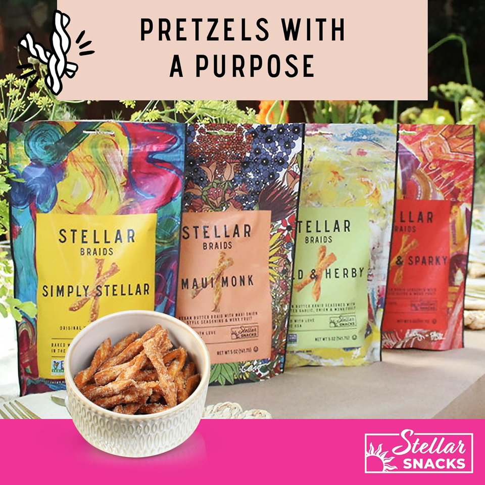 Stellar Pretzel Braids, Maui Monk Sweet Onion, 6 Large Snack Bags 5 oz each | eBay