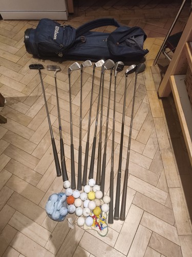Set Of 12 Golf Clubs With Bag Etc. Wilson, Petron Impala MK3, Bronty ...