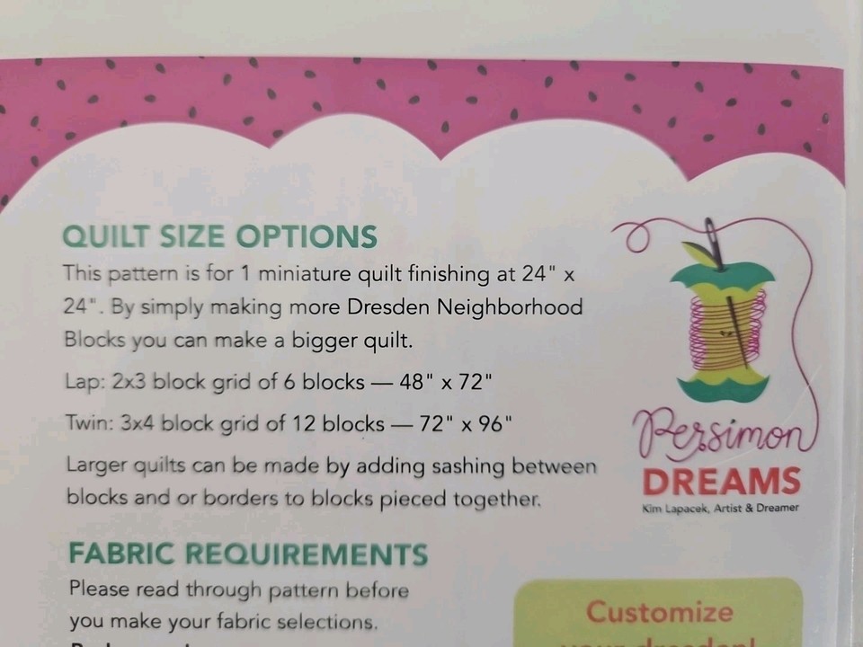 Persimon Dreams DRESDEN NEIGHBORHOOD Pieced Houses Quilt Pattern | eBay UK
