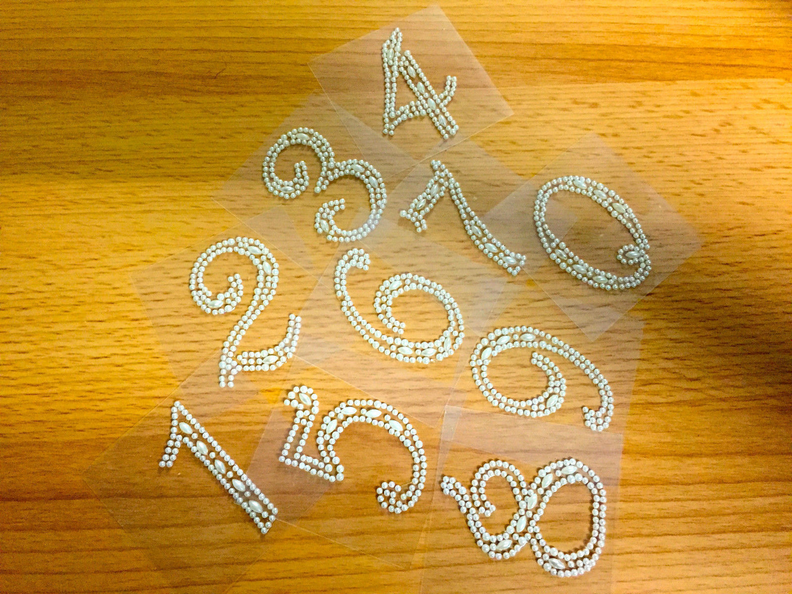 CraftbuddyUS 2pcs Number 1 Self Adhesive Pearl Numbers Rhinestone Gems ...