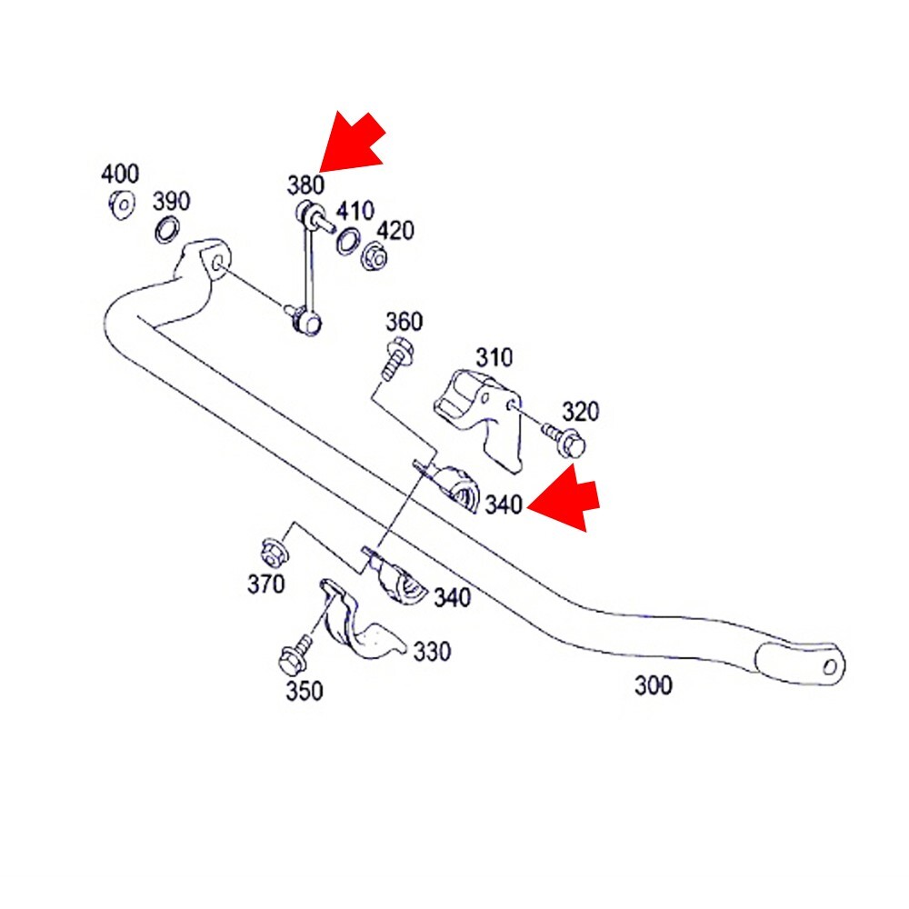 6 Front Stabilizer Sway Bar Link &Bushing Set for Mercedes W164 ML ...