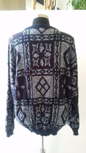 Jeremy Slade Vintage Men Crewneck Pullover Sweater Navy Maroon Plus ...