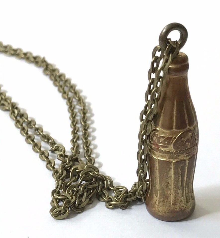 Miniature Vintage Brass Coke Coca-Cola Bottle Charm Pendant on 30 ...