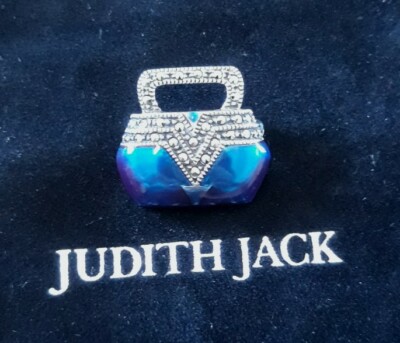JUDITH JACK STERLING SILVER 925 MARCASITE HANDBAG BROOCH PIN PURSE | eBay