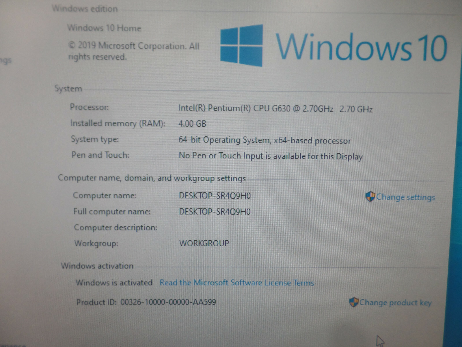 INTEL TOWER PC DH61SA G38870-202 MOTHERBOARD PENTIUM 2.70GHz WINDOWS 10 ...