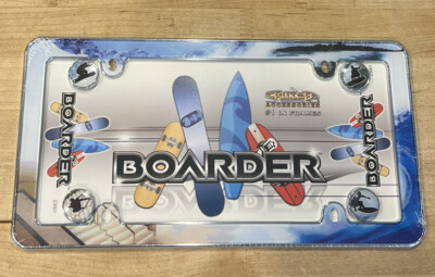 Boarder Surfer Surfboard Plastic License Plate Frame NEW IN PACKAGE | eBay